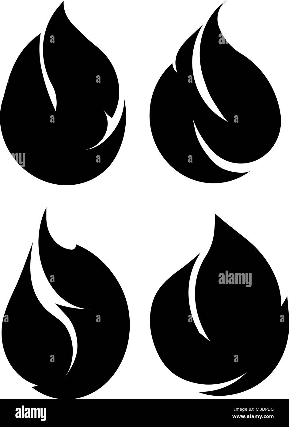 Set of 4 black fires for design or tattoo Stock Vector Image & Art - Alamy