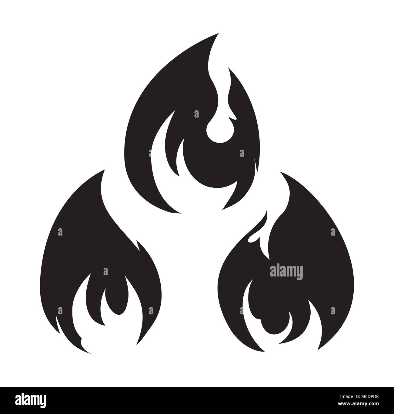 Set of 3 black fires for design or tattoo Stock Vector Image & Art - Alamy
