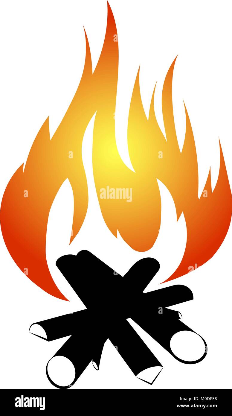 Bonfire outdoors night Stock Vector Images - Alamy