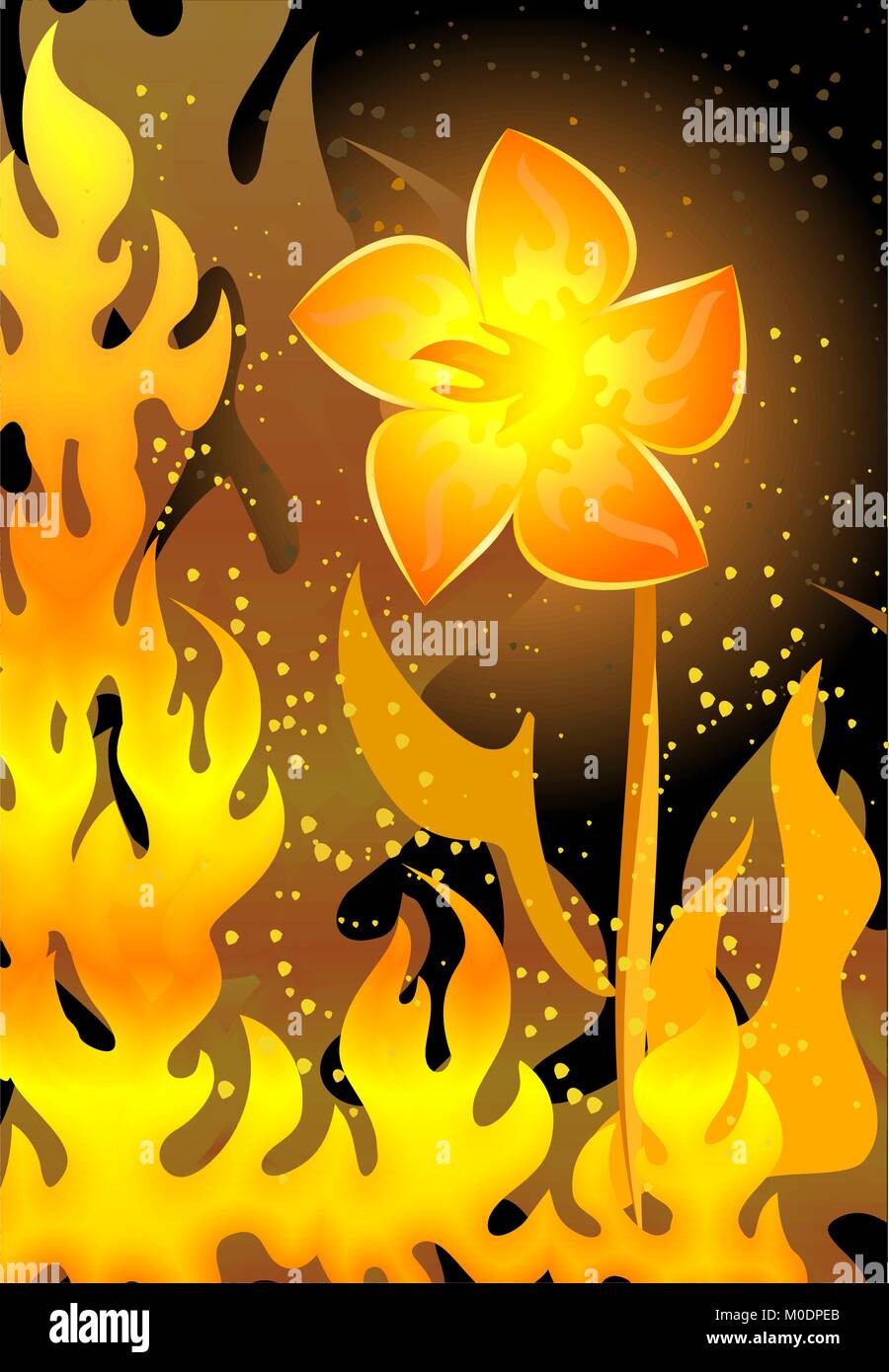 blazing background with fire flower Stock Vector Image & Art - Alamy