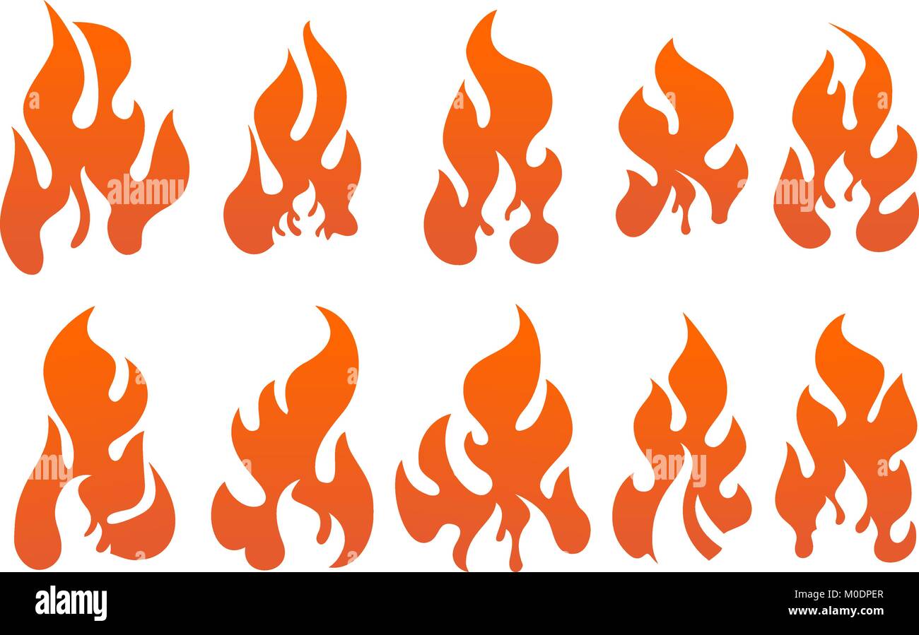 Set of vector fires isolated on white Stock Vector Image & Art - Alamy