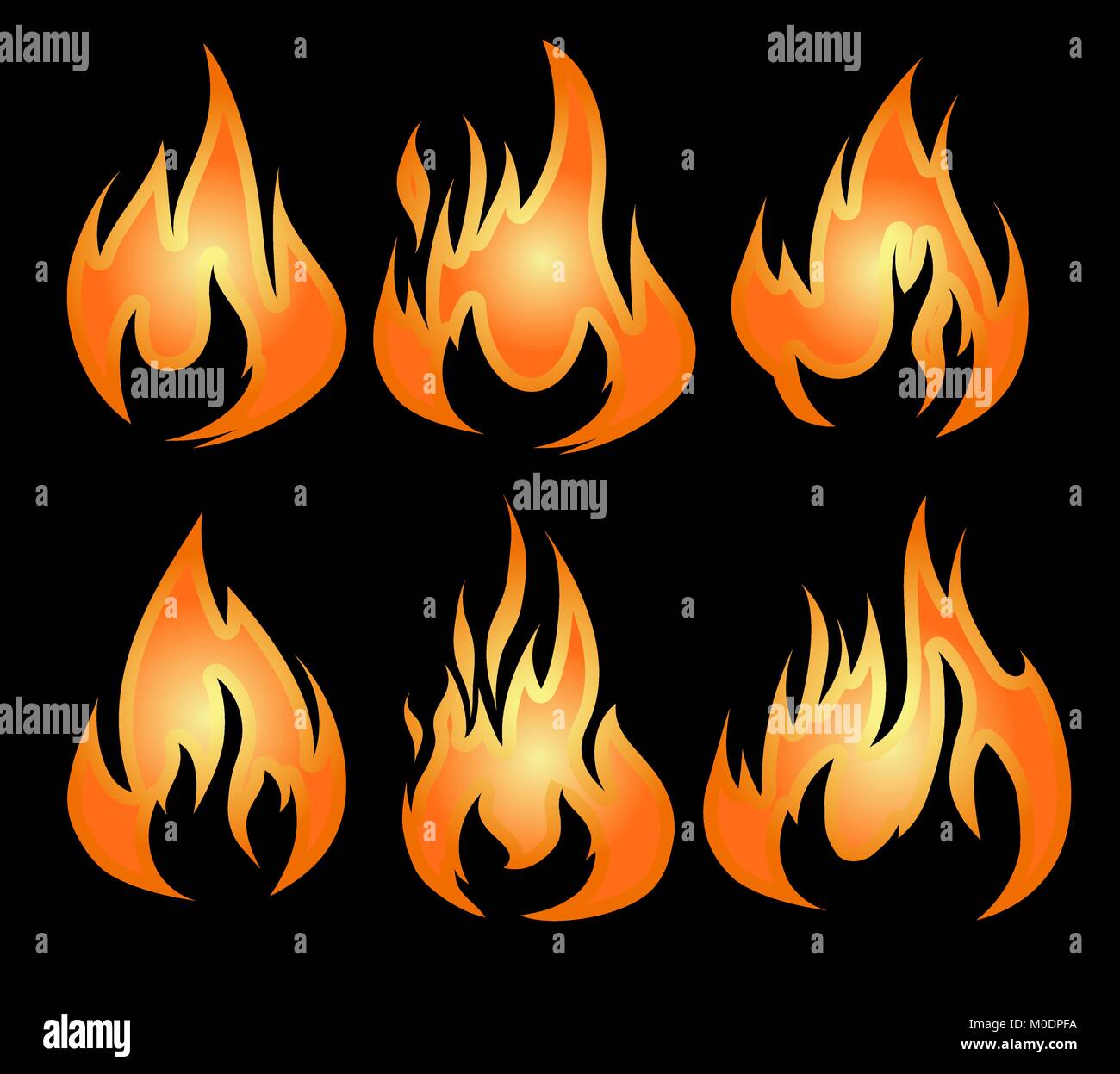 Set of 6 vector fires Stock Vector Image & Art - Alamy