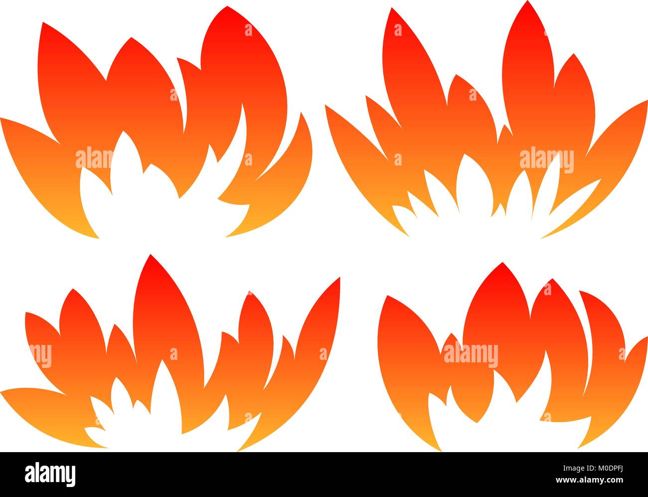 Set of 4 vector fires in cartoon style Stock Vector Image & Art - Alamy