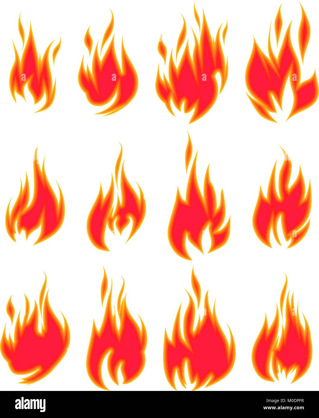 Collection of vector fires isolated on white Stock Vector Image & Art ...