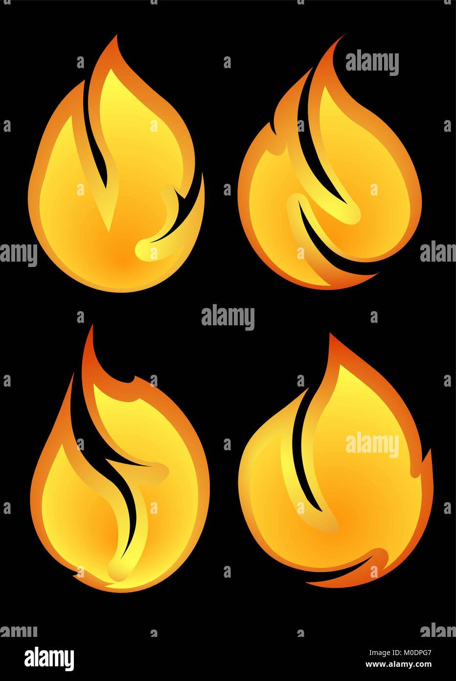 Set of 4 vector fires Stock Vector Image & Art - Alamy