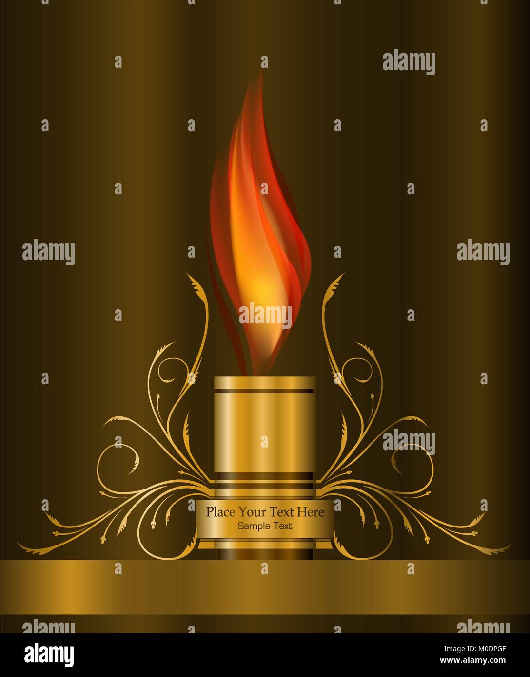 Decorative gold element with flame Stock Vector Image & Art - Alamy