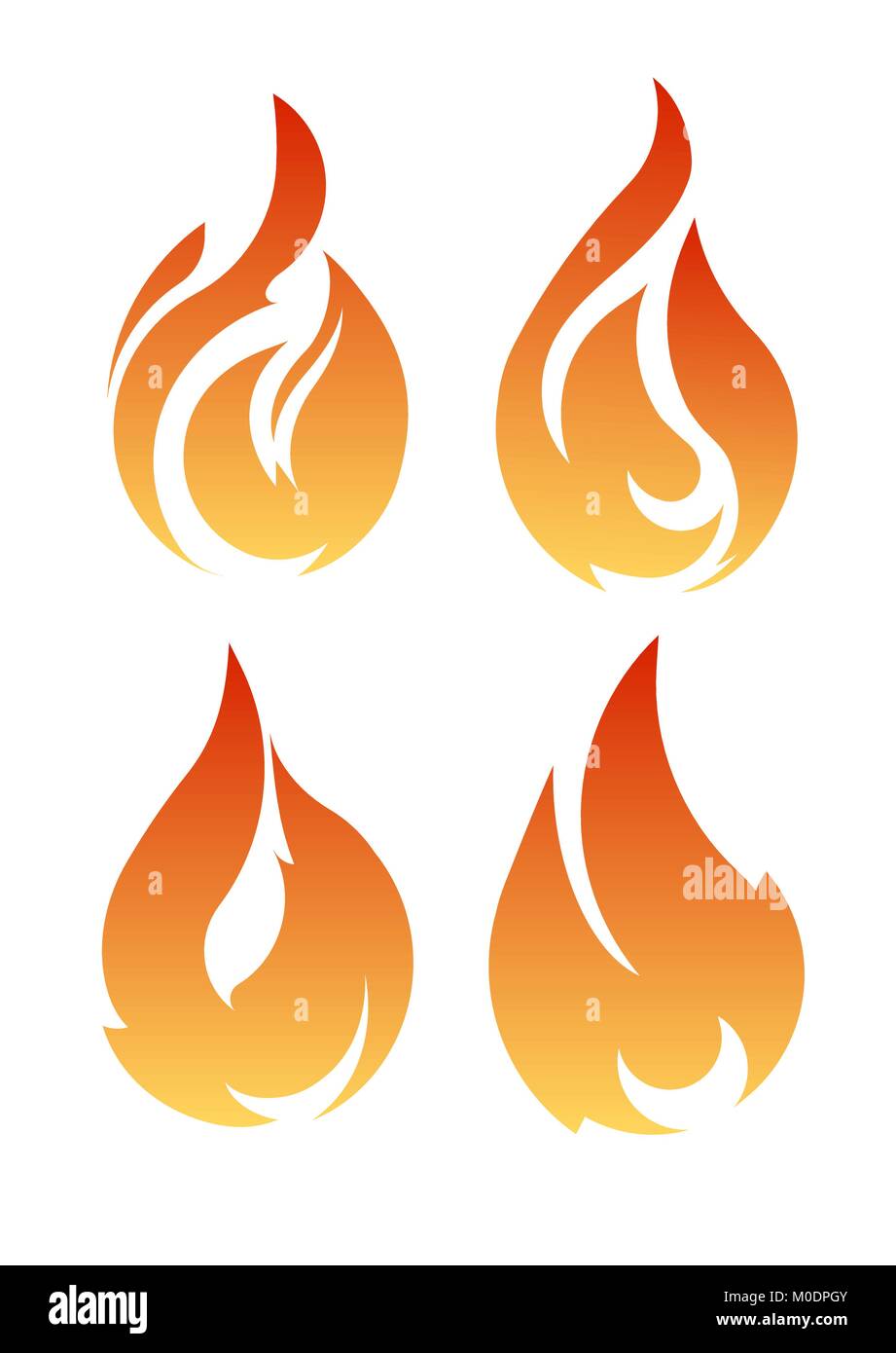 Set of 4 vector fires isolated on a white Stock Vector Image & Art - Alamy