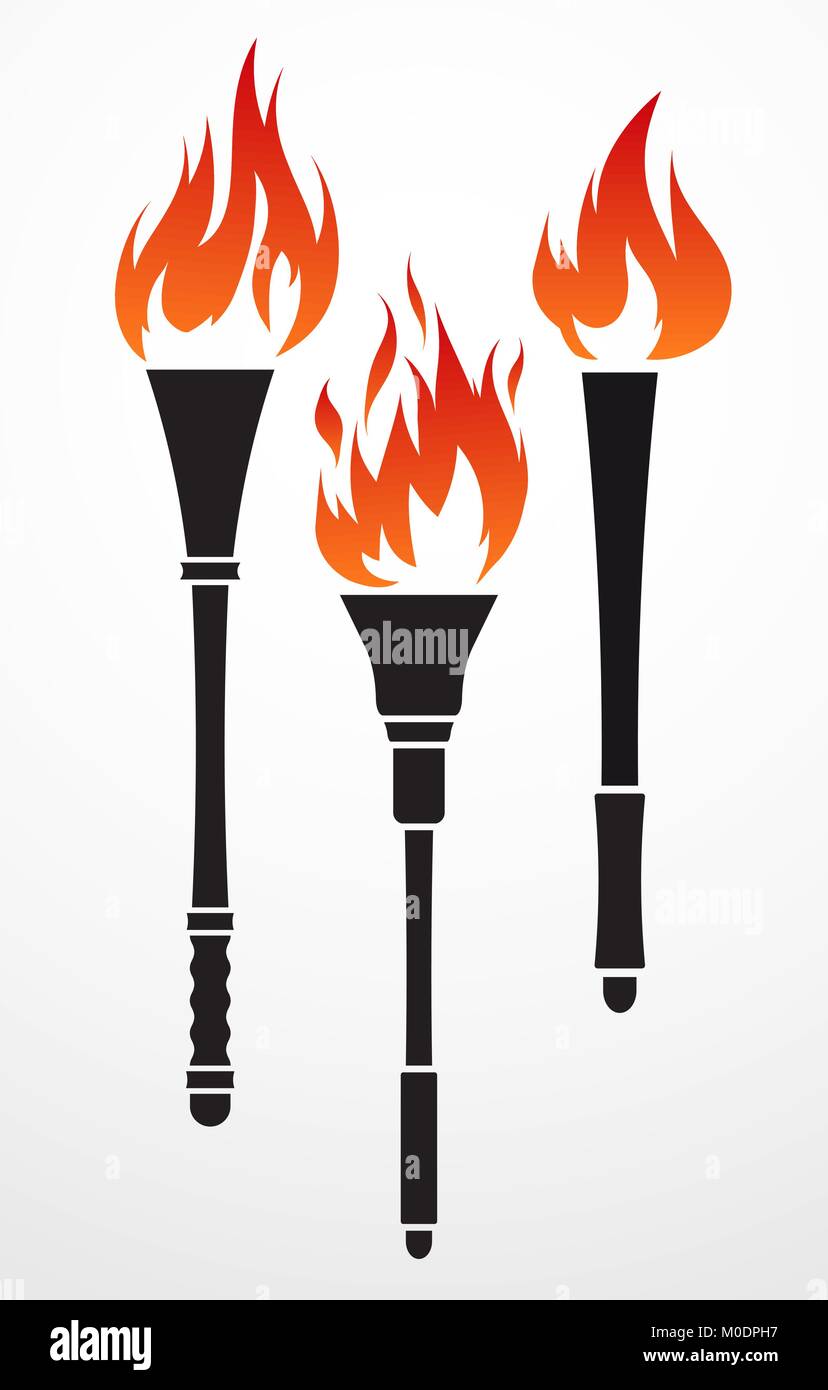 Torches burn Stock Vector Images - Alamy