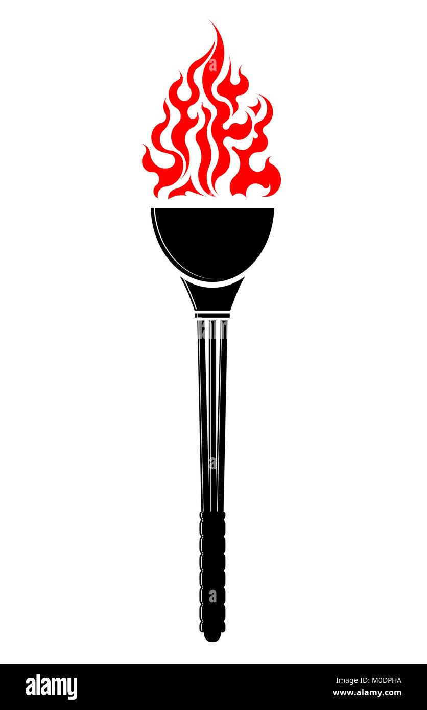 Flaming torch drawing Cut Out Stock Images & Pictures - Alamy