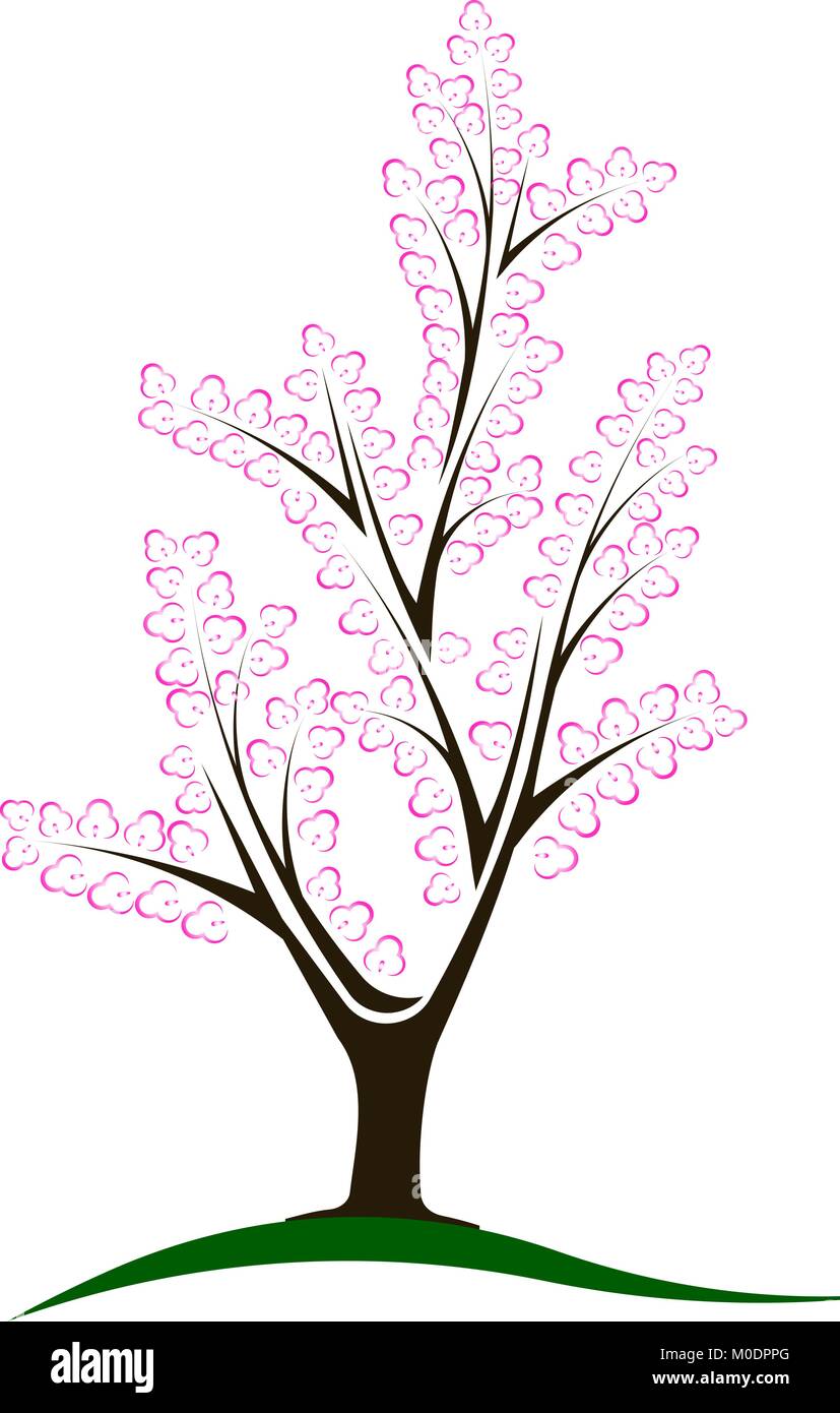 Blossom spring tree Stock Vector Images - Alamy
