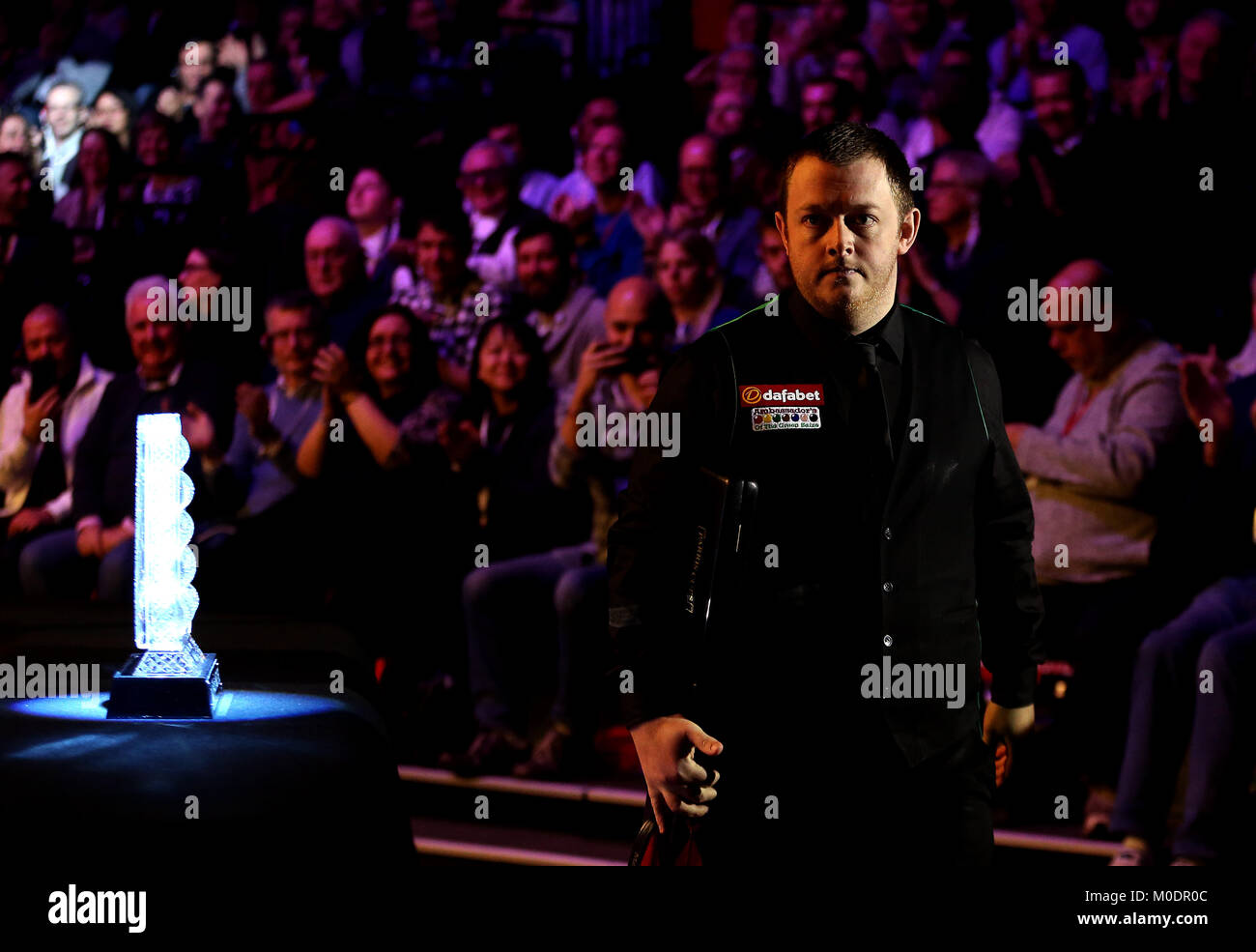 Mark Allen enters the arena during day eight of the 2018 Dafabet ...