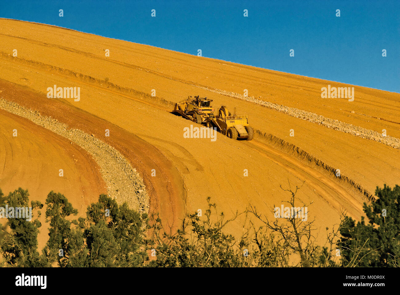 Reclamation work on stockpiles of mining waste at Freeport-McMoRan ...