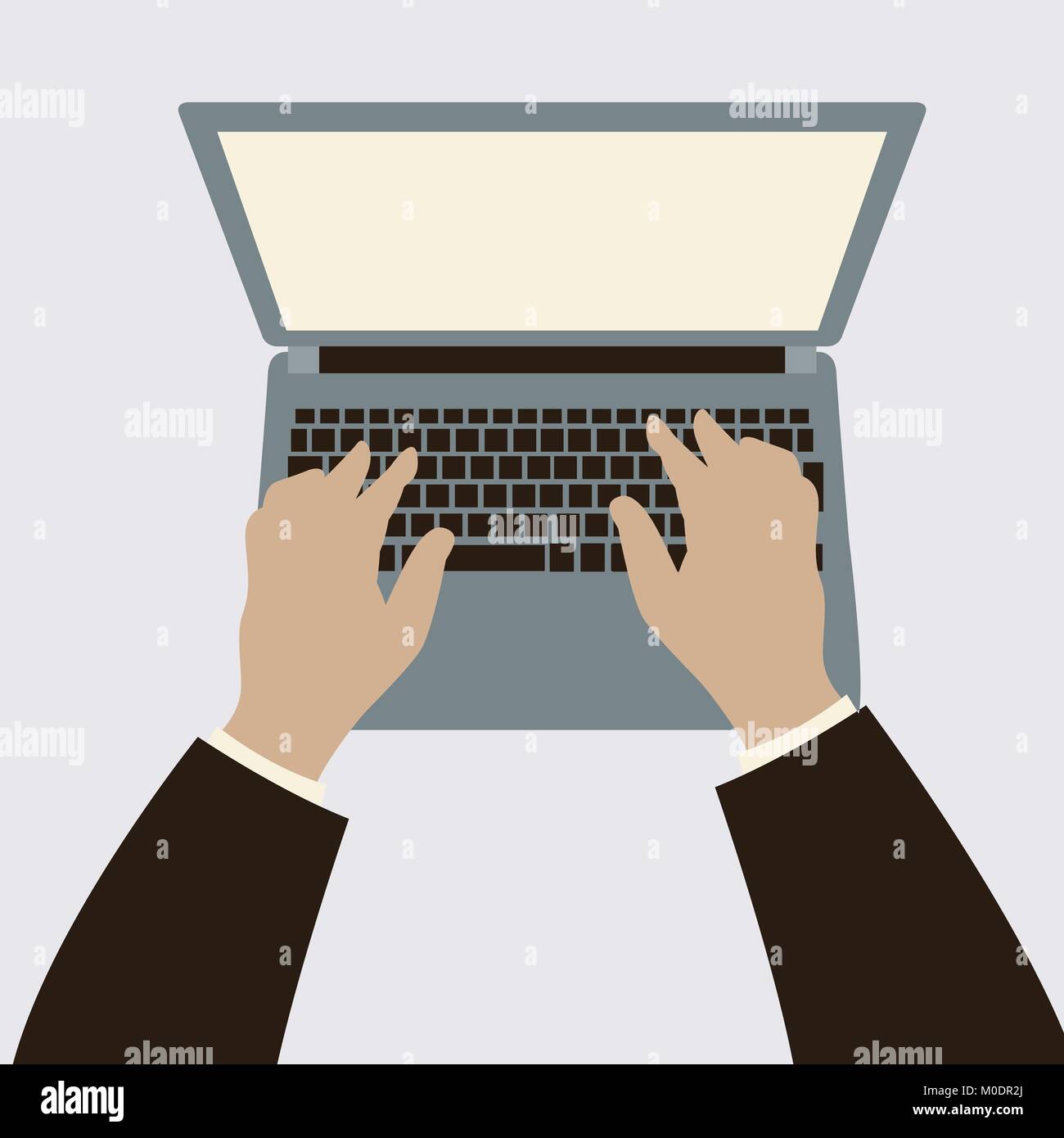 Hands laptop typing vector illustration hi-res stock photography and ...