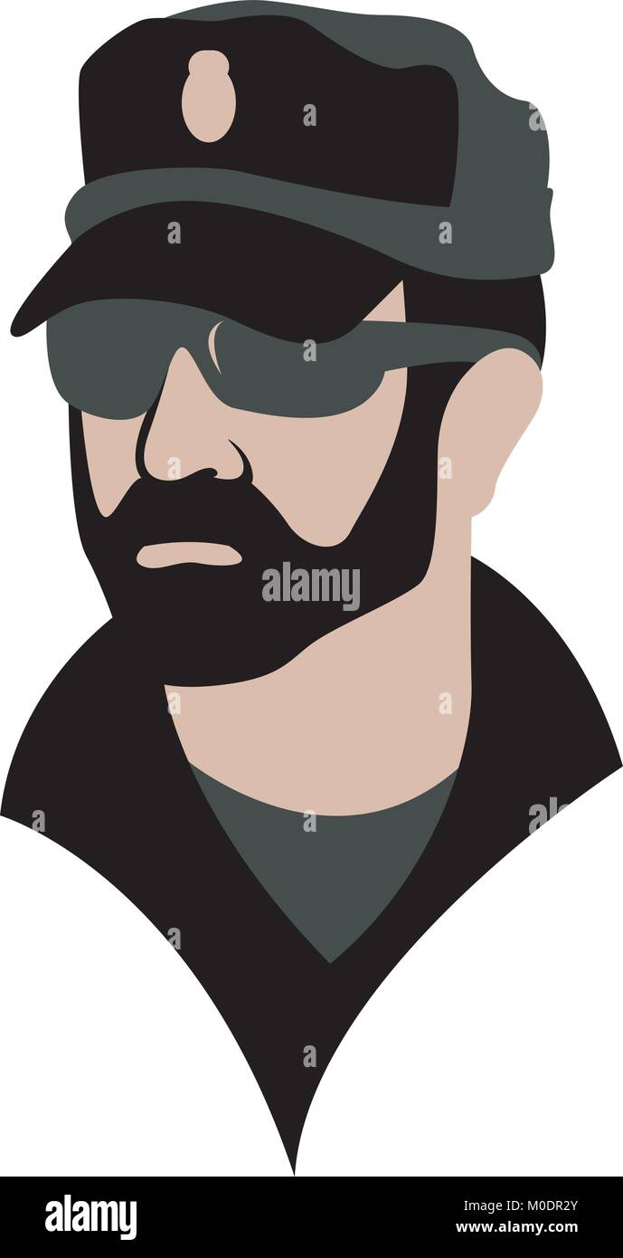 policeman face vector illustration flat style front side Stock Vector ...
