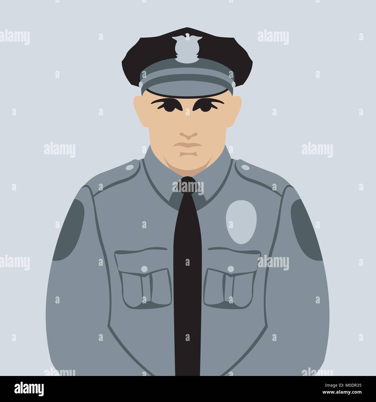 cop face head vector illustration flat style front view Stock Vector ...