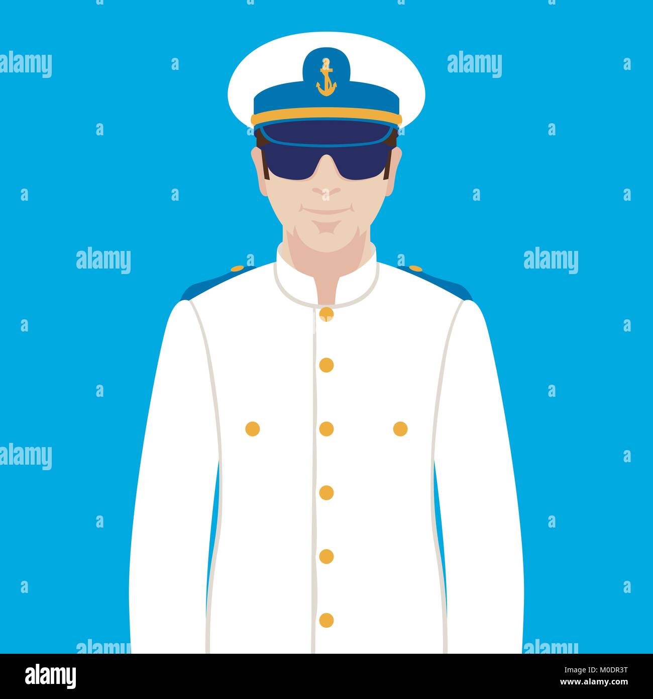sea Captain in the form vector illustration flat style front view Stock ...