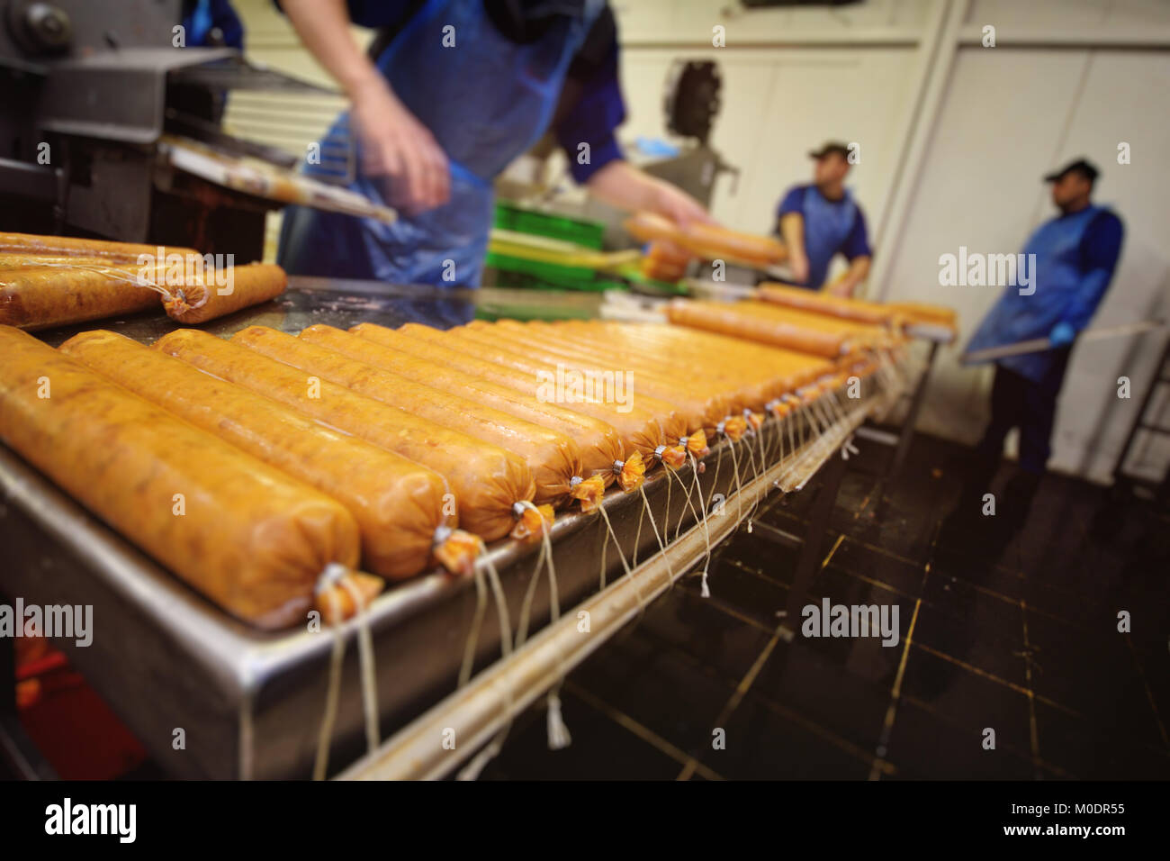 Meat plant sausage production hi-res stock photography and images - Alamy