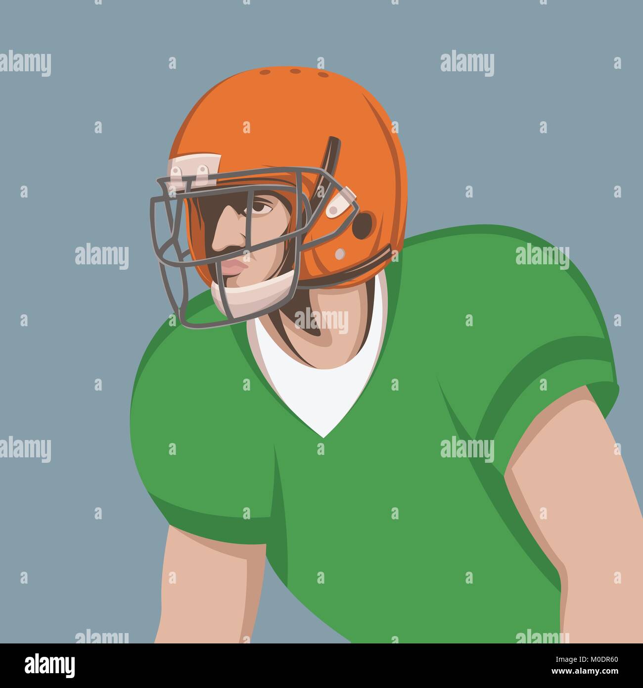 Football Player face vector illustration flat style front view Stock ...