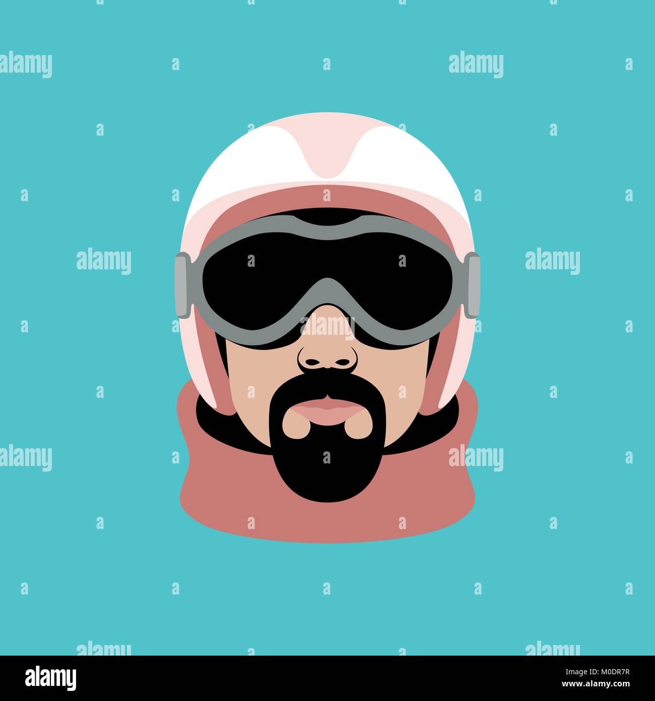 skier helmet face vector illustration flat style front view Stock ...