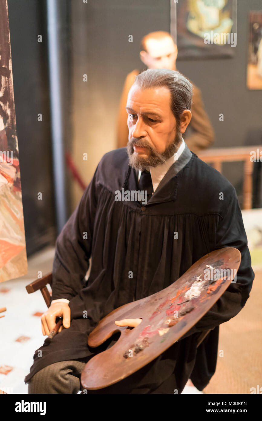 BARCELONA, SPAIN - 11 JANUARY 2018: Museum of wax figures in Barcelona ...