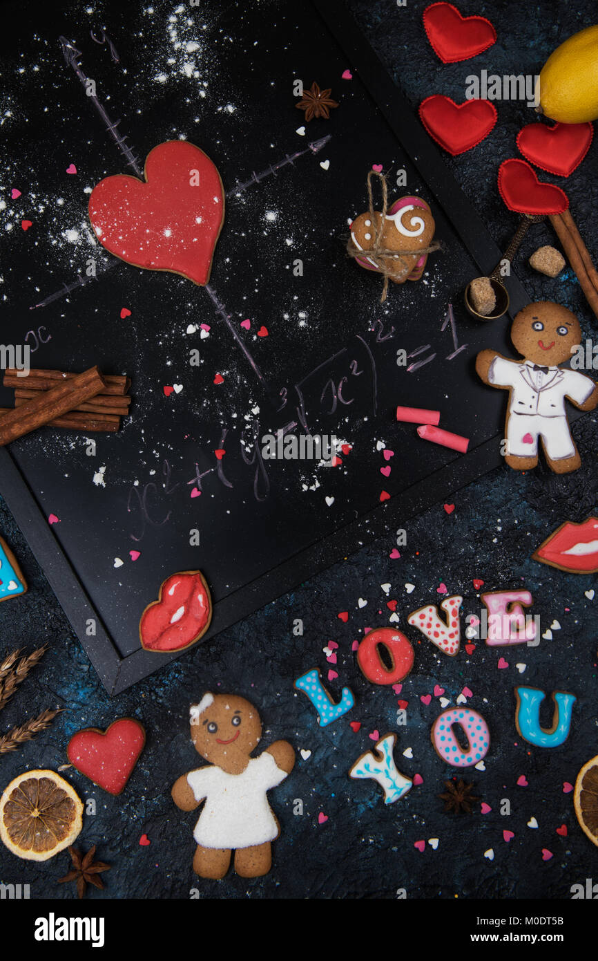 Math, hearts, formula of love Stock Photo - Alamy