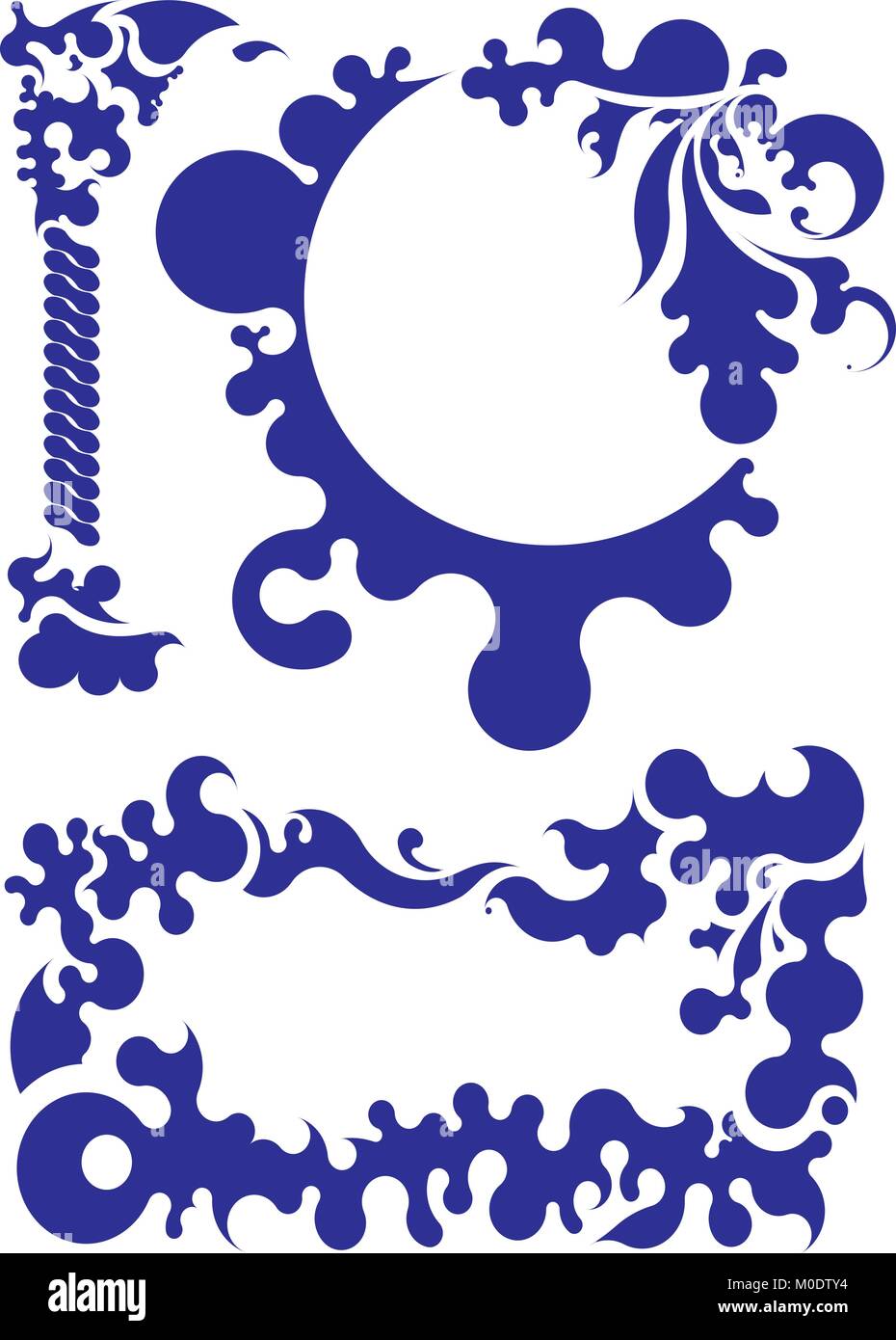 Set blue oval frames Stock Vector Images - Alamy