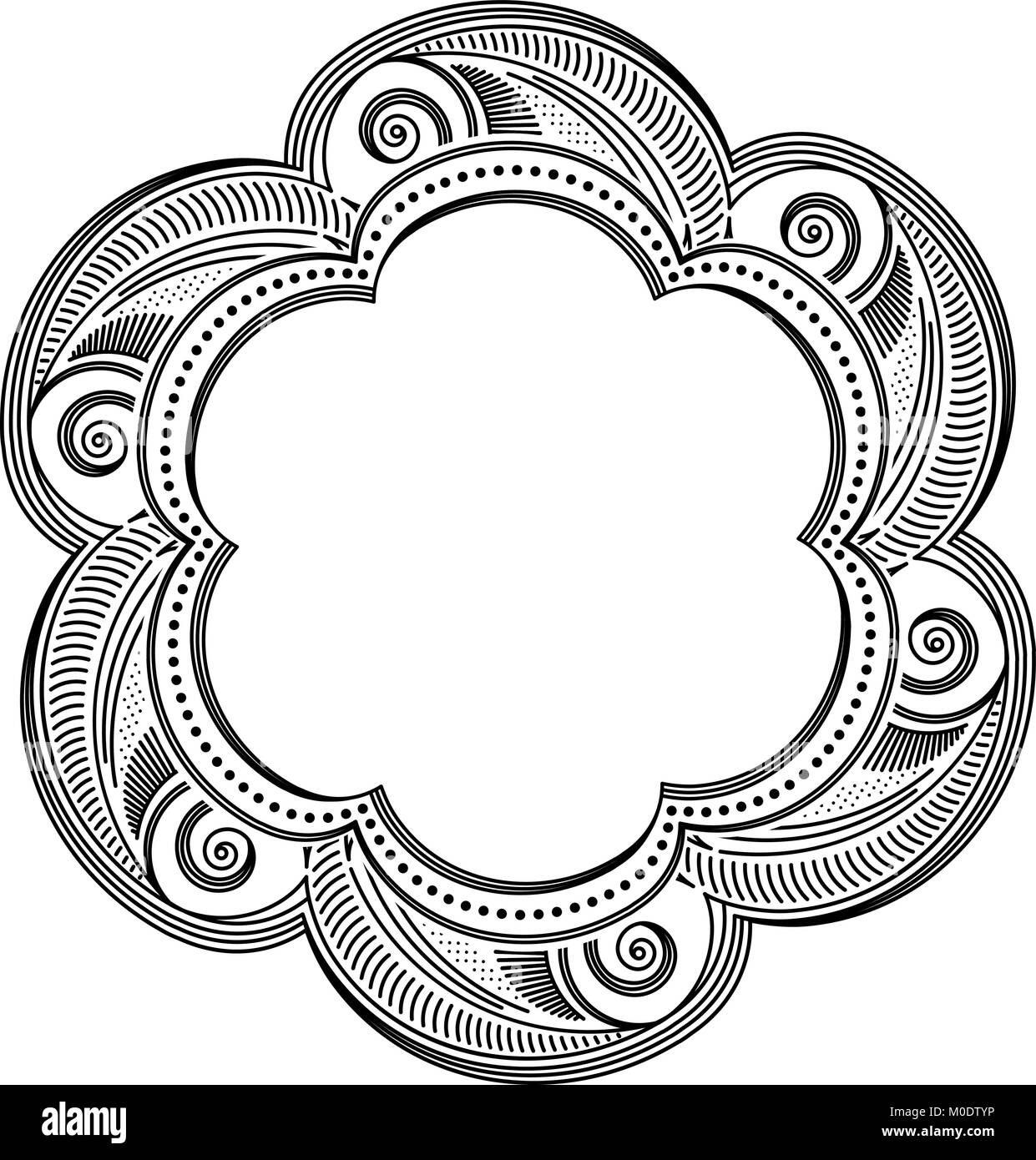 Decorative, unusual, round frame with empty place for your text. Vector ...