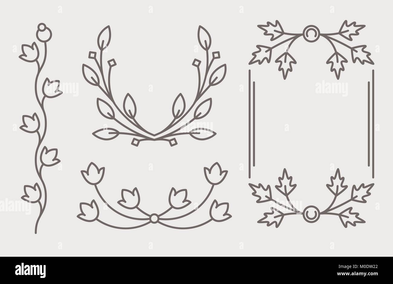 Mono floral Stock Vector Images - Alamy