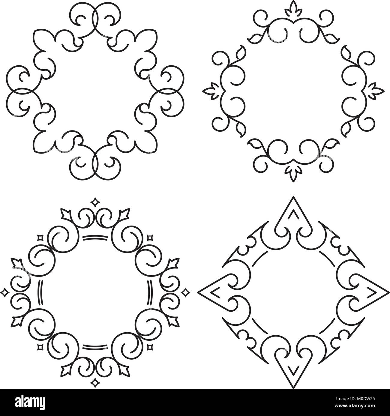 Ornate frame monogram logo other hi-res stock photography and images ...