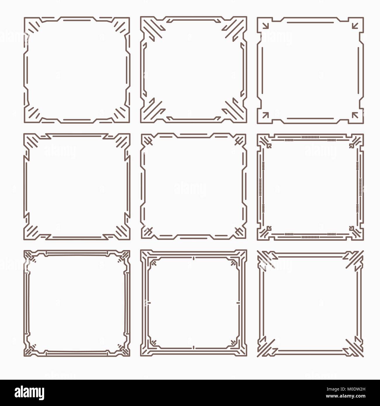 Mono line frames elegant design hi-res stock photography and images - Alamy