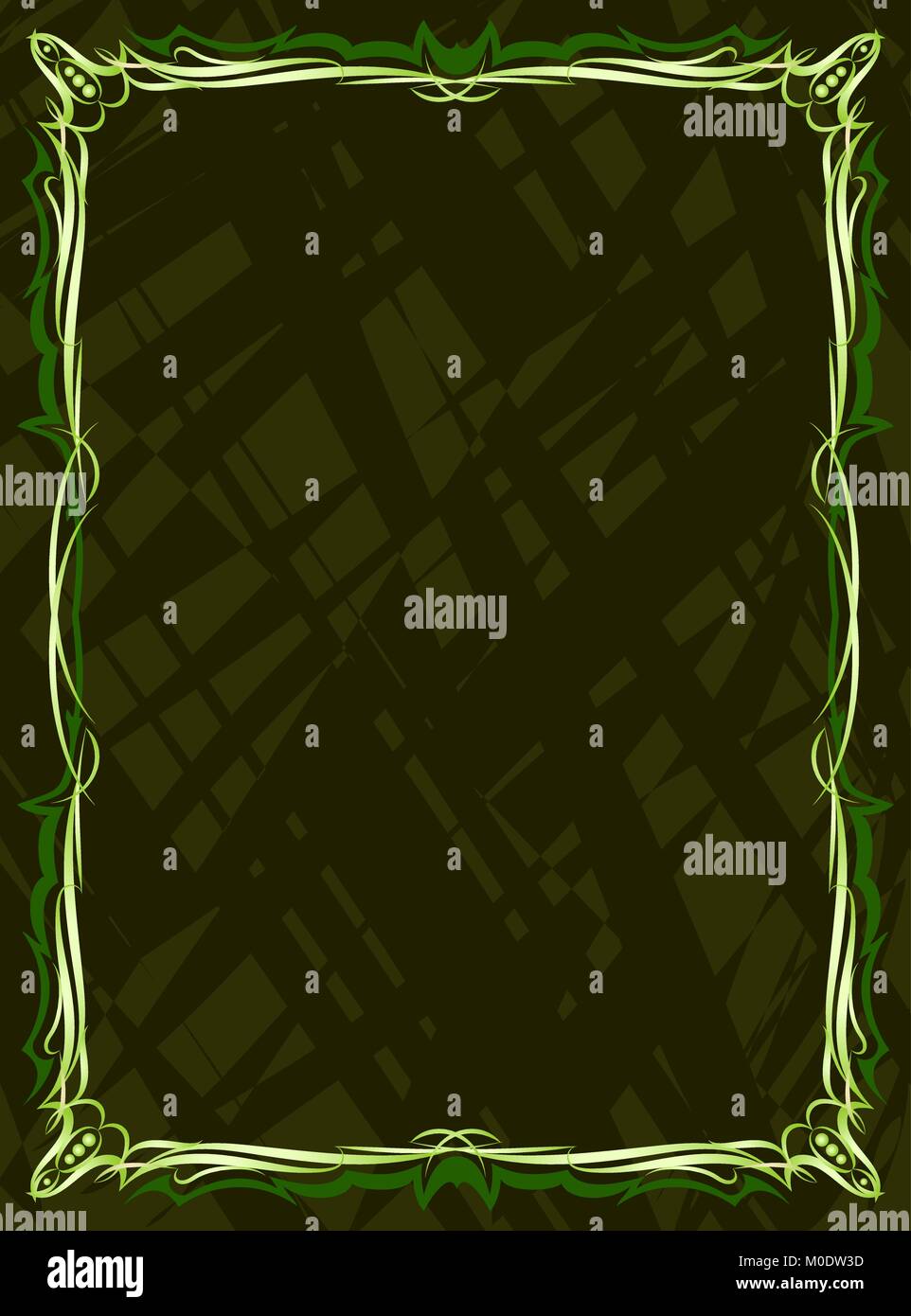 Abstract green background with floral frame Stock Vector Image & Art ...