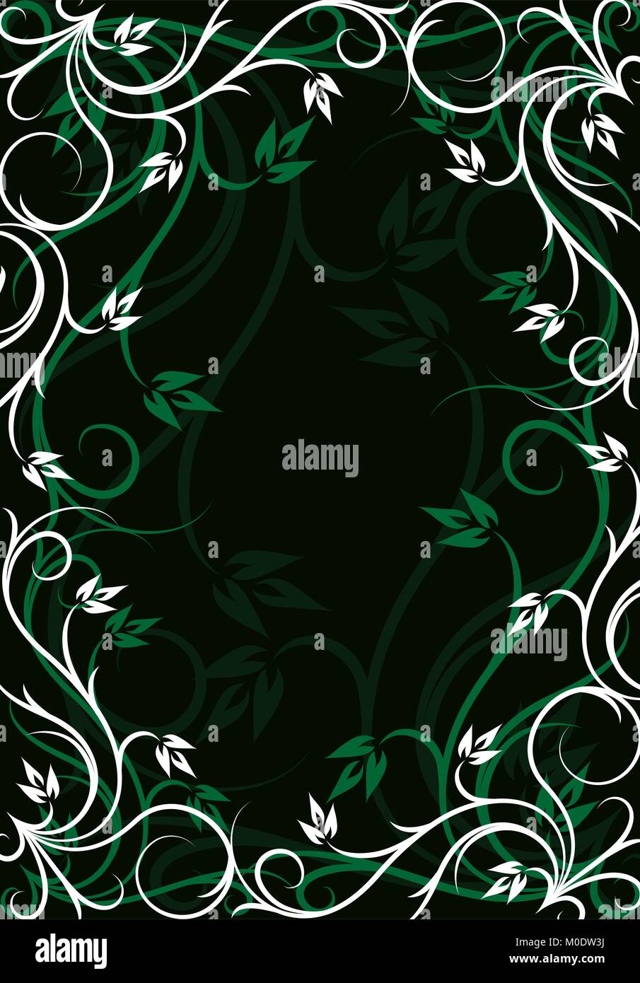 Abstract green background with floral frame Stock Vector Image & Art ...