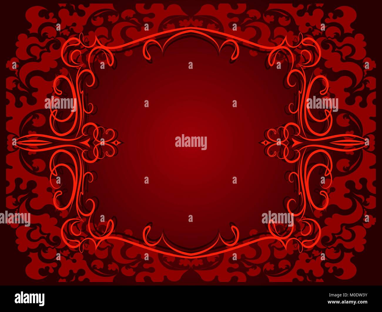 Abstract red background with floral frame Stock Vector Image & Art - Alamy