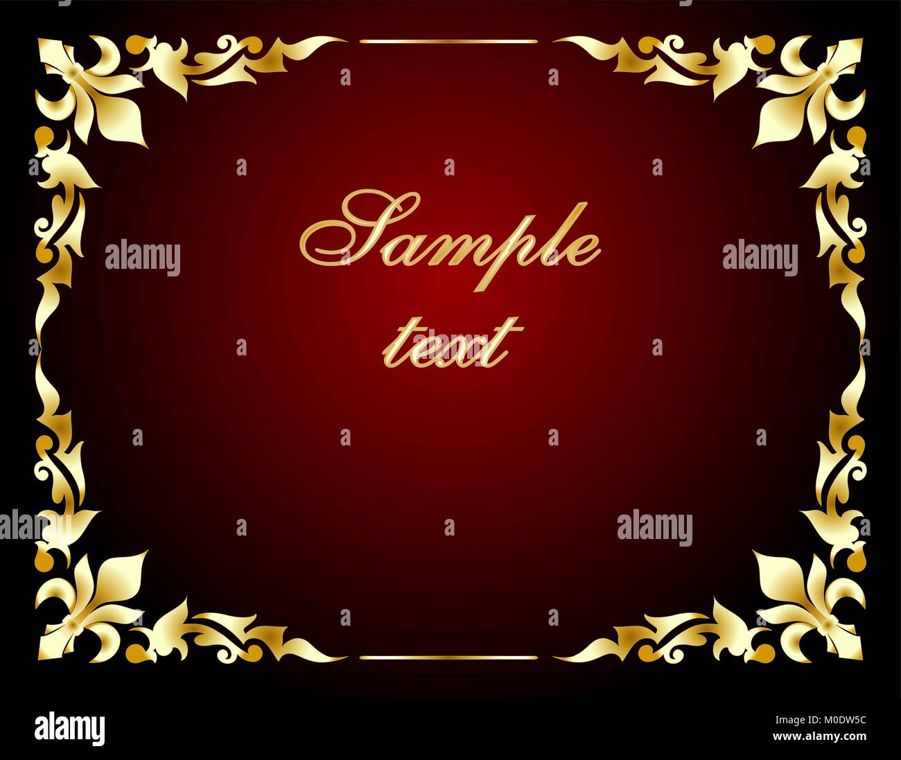 Abstract red background with floral frame Stock Vector Image & Art - Alamy