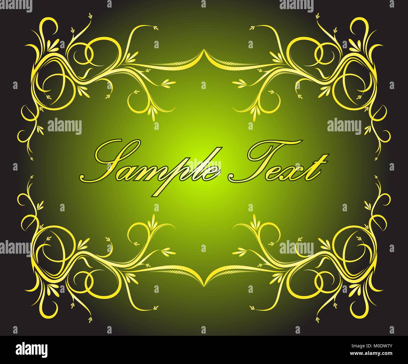 Abstract green background with floral frame Stock Vector Image & Art ...