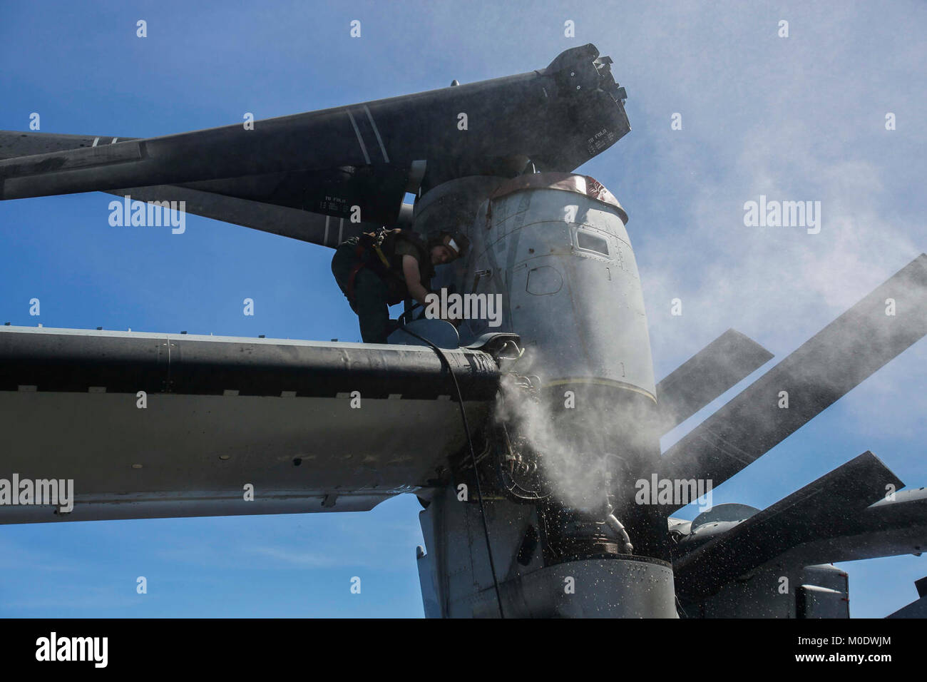 PACIFIC OCEAN – Lance Cpl. Karl Magat, a flight line mechanic with the ...