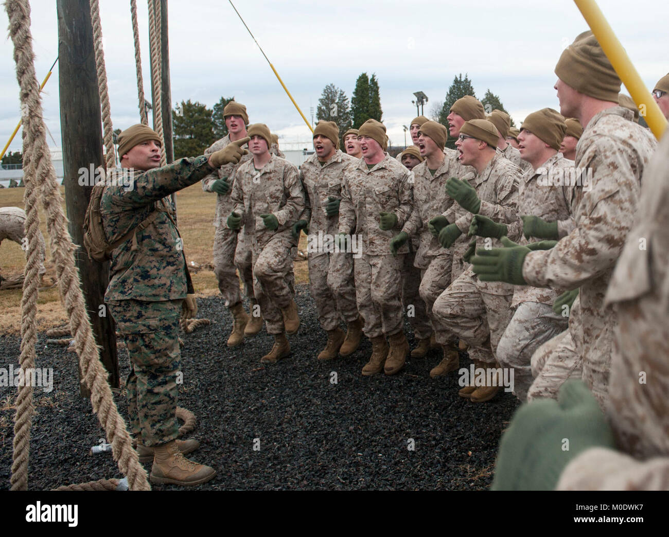 U.S. Marine Corps officer candidates get introduced to the obstacle ...