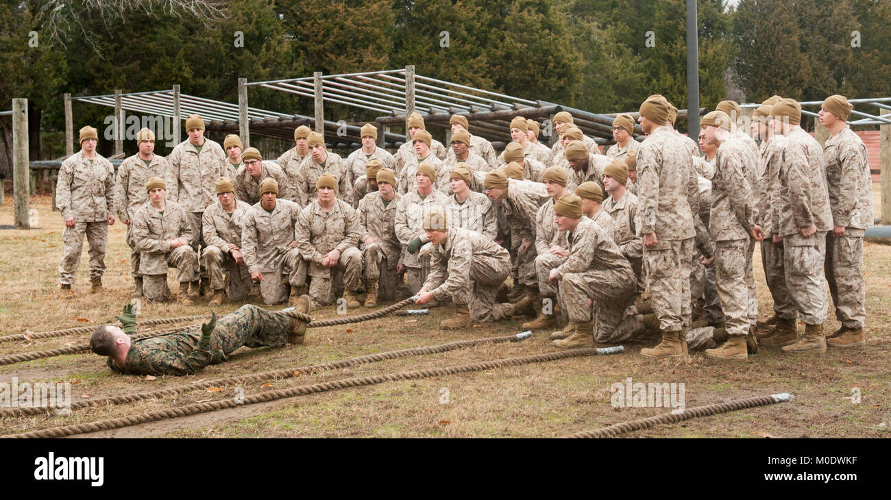 U.S. Marine Corps officer candidates get introduced to the obstacle ...