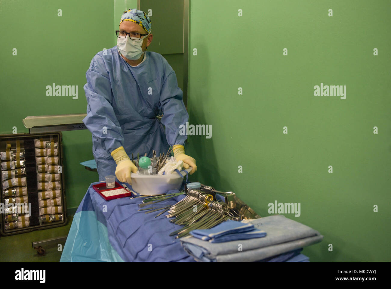 U.S. Army Capt. Matthew Hipwell, nurse assigned to the Joint task Force ...