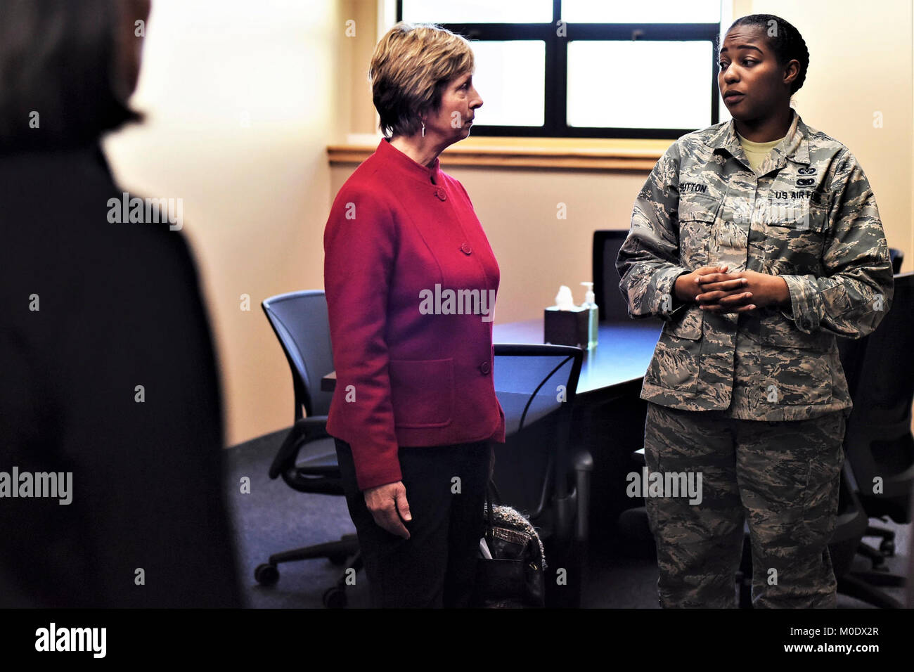 Laura Hyten speaks with Staff Sgt. Jasmine Sutton, 341st Missile Wing ...