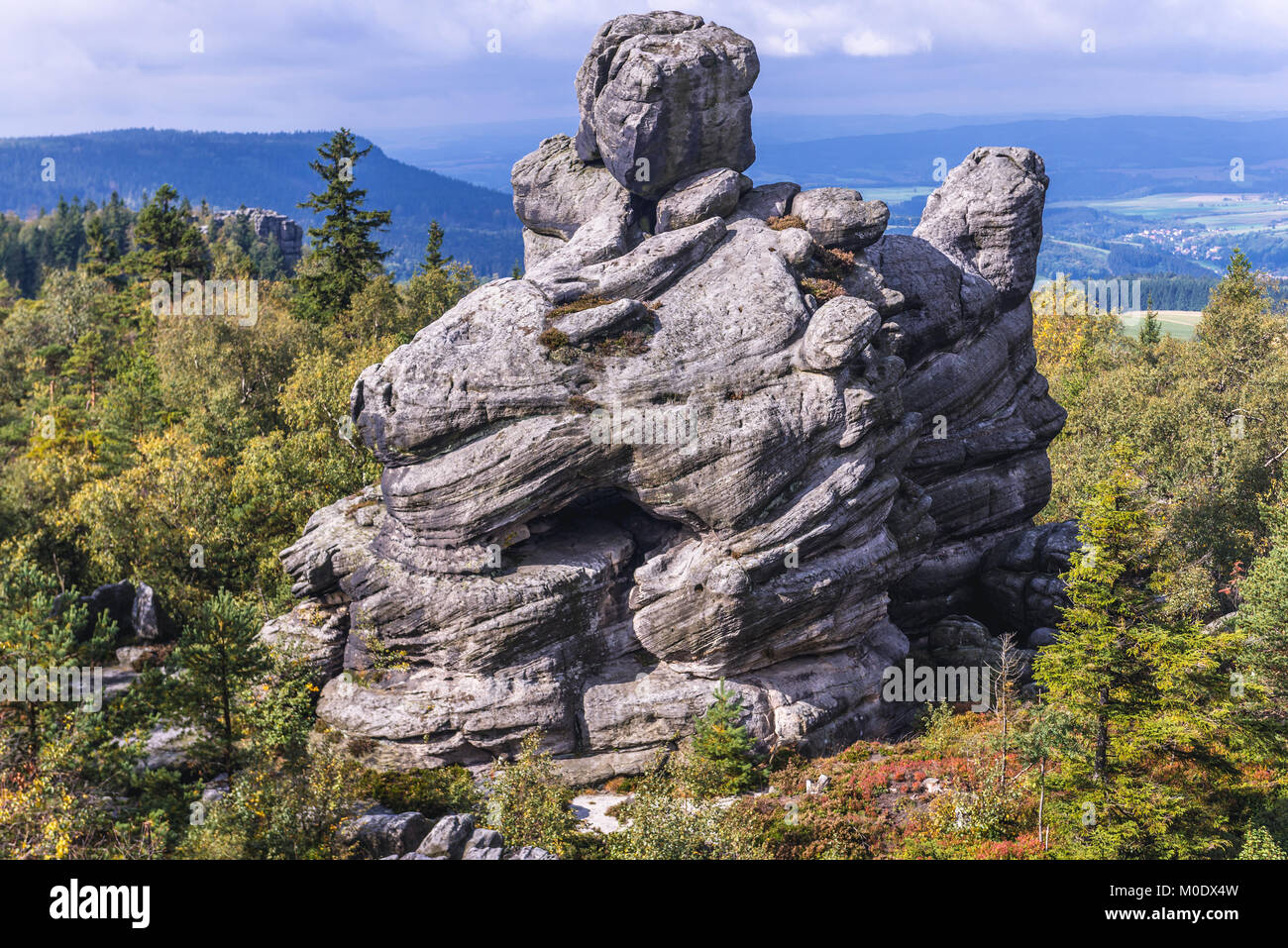 So called "Duckling rock" on Szczeliniec Wielki, the highest peak of ...