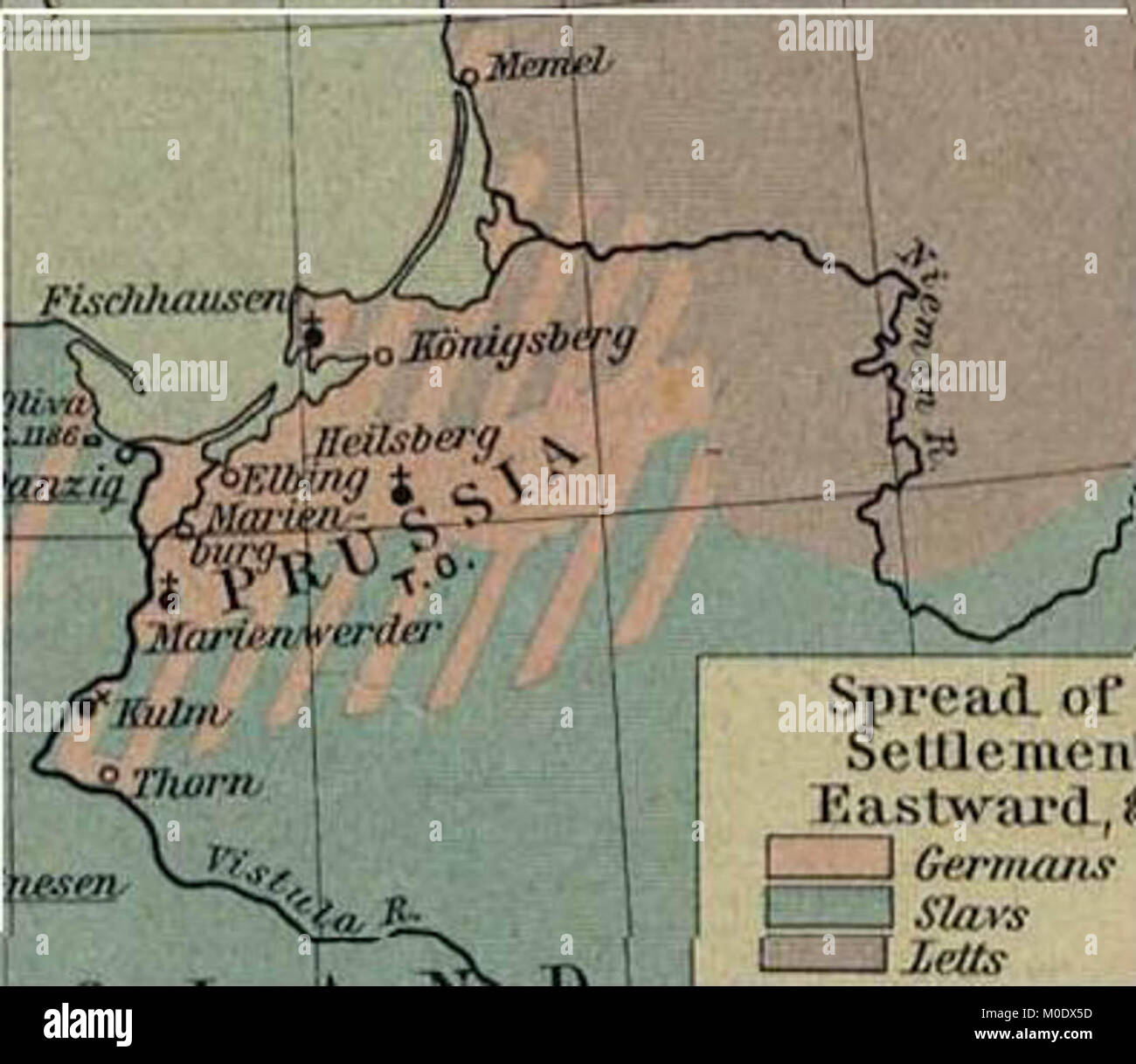 Ethnic settlement in East Prussia by the 14th century Stock Photo - Alamy