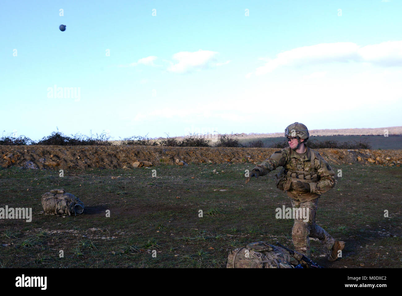 U.S. Army paratrooper assigned to the U.S. Army Dog Company, 1st ...