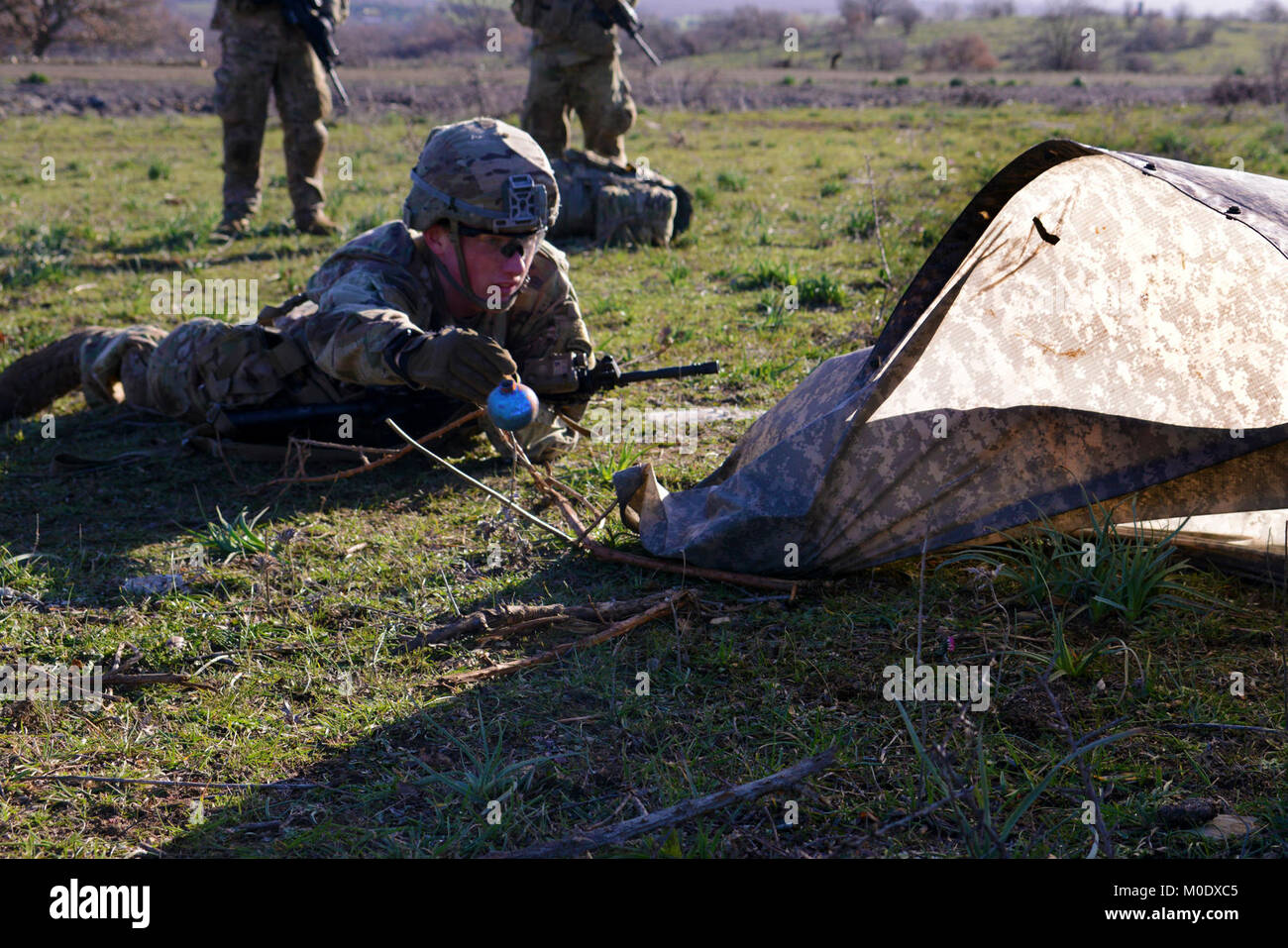U.S. Army paratrooper assigned to the U.S. Army Dog Company, 1st ...