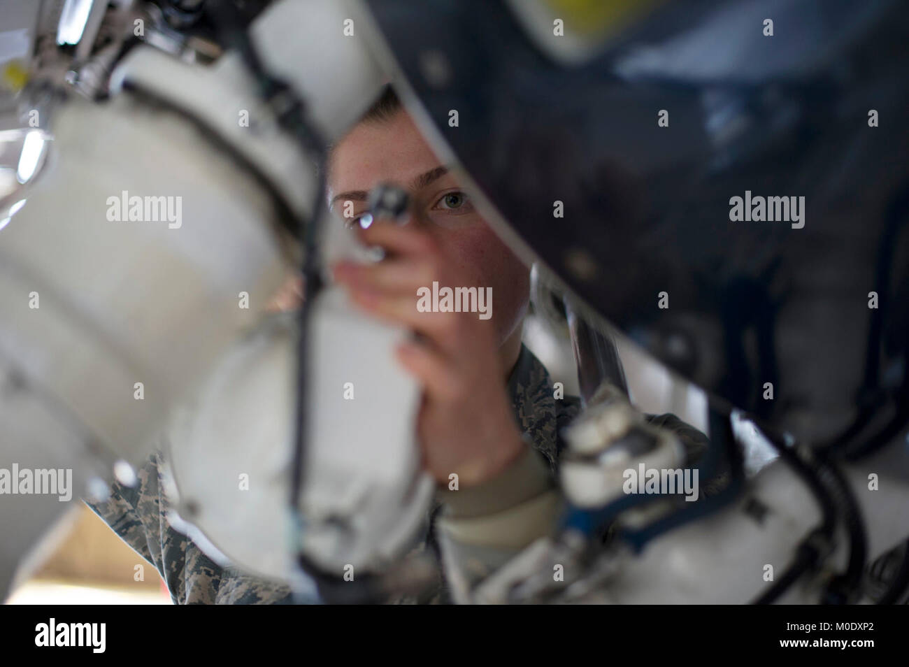Airman 1st Class Megan Atkinson, 362nd Training Squadron crew chief ...