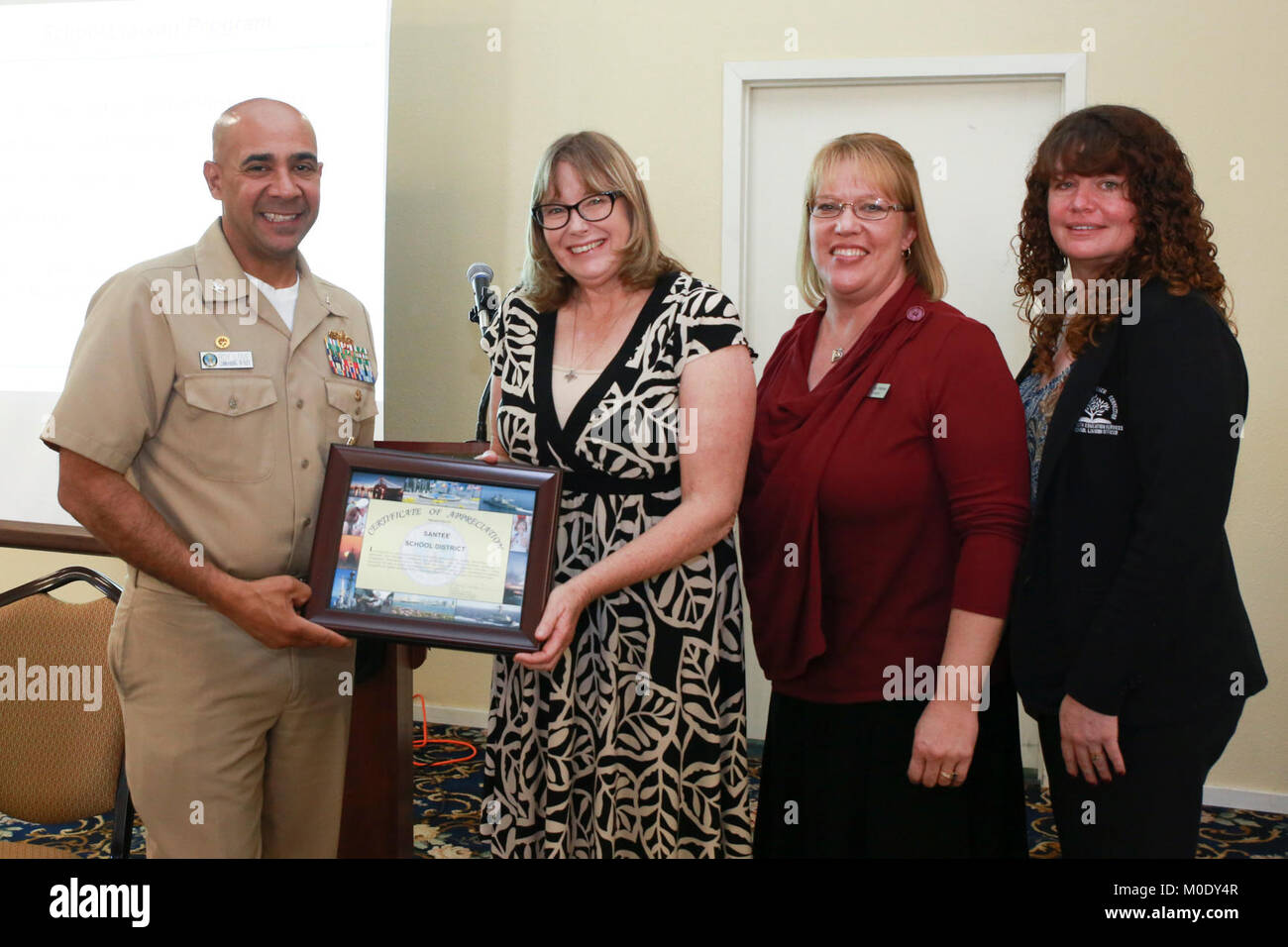 SAN DIEGO (Jan. 17, 2018) Capt. Roy Love (left) commanding officer ...