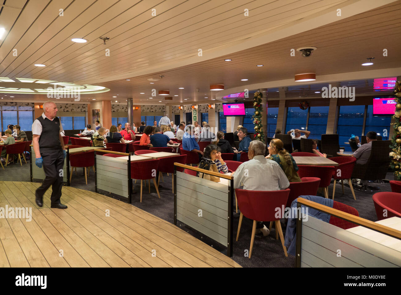 Interior images of Spirit of Tasmania II restaurant area, tourism hub ...