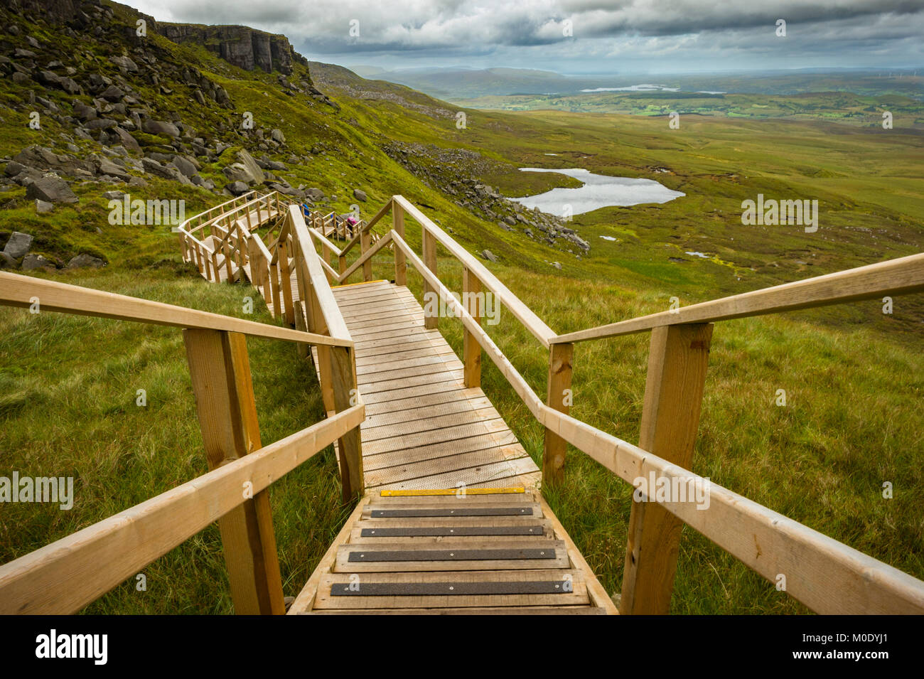 View of The Stairway to Heaven at Cuilcagh mountain from the top Stock ...