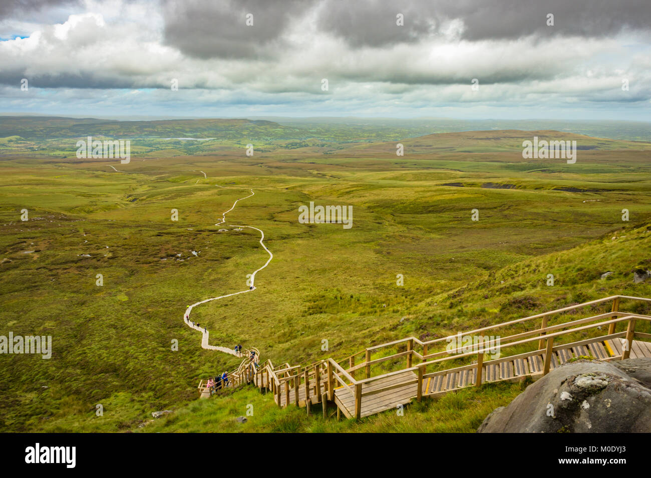 View of The Stairway to Heaven at Cuilcagh mountain from the top Stock ...