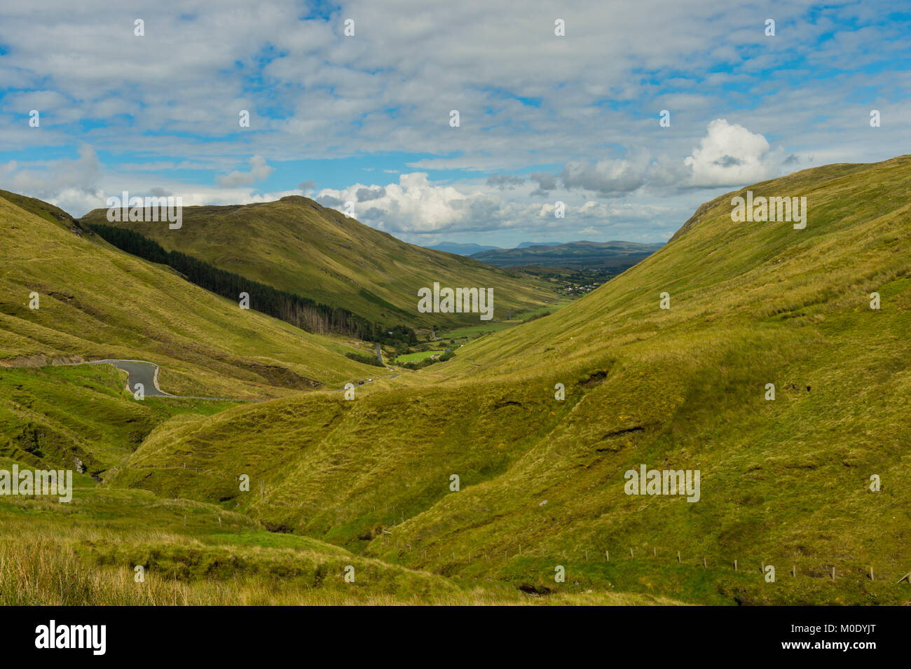 View of the valley at Glengesh Pass Co. Donegal Stock Photo - Alamy